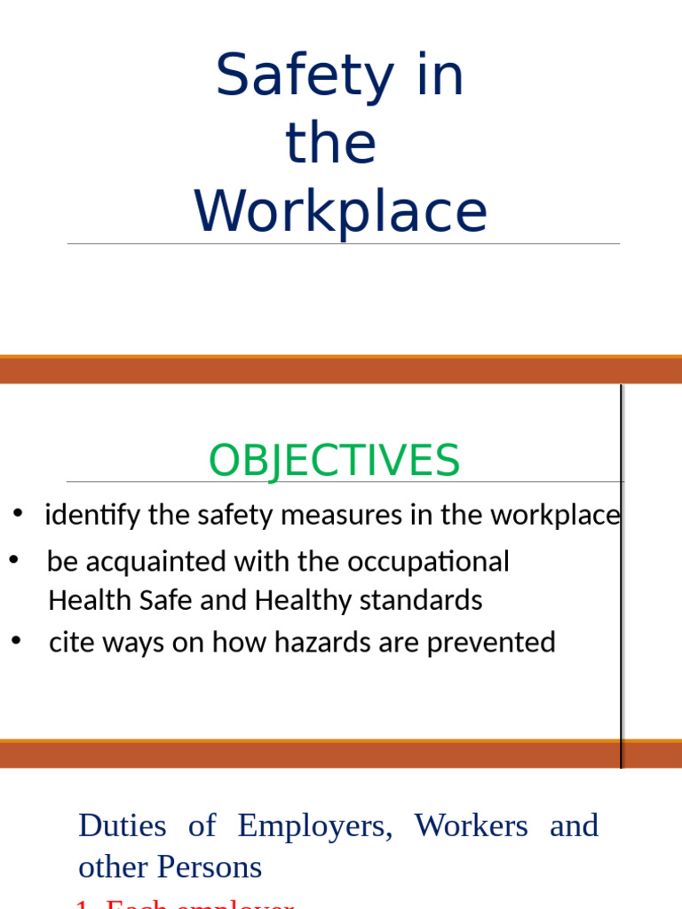 Work Immersion Safety in The Workplace | PDF | Occupational Safety And Health | Safety