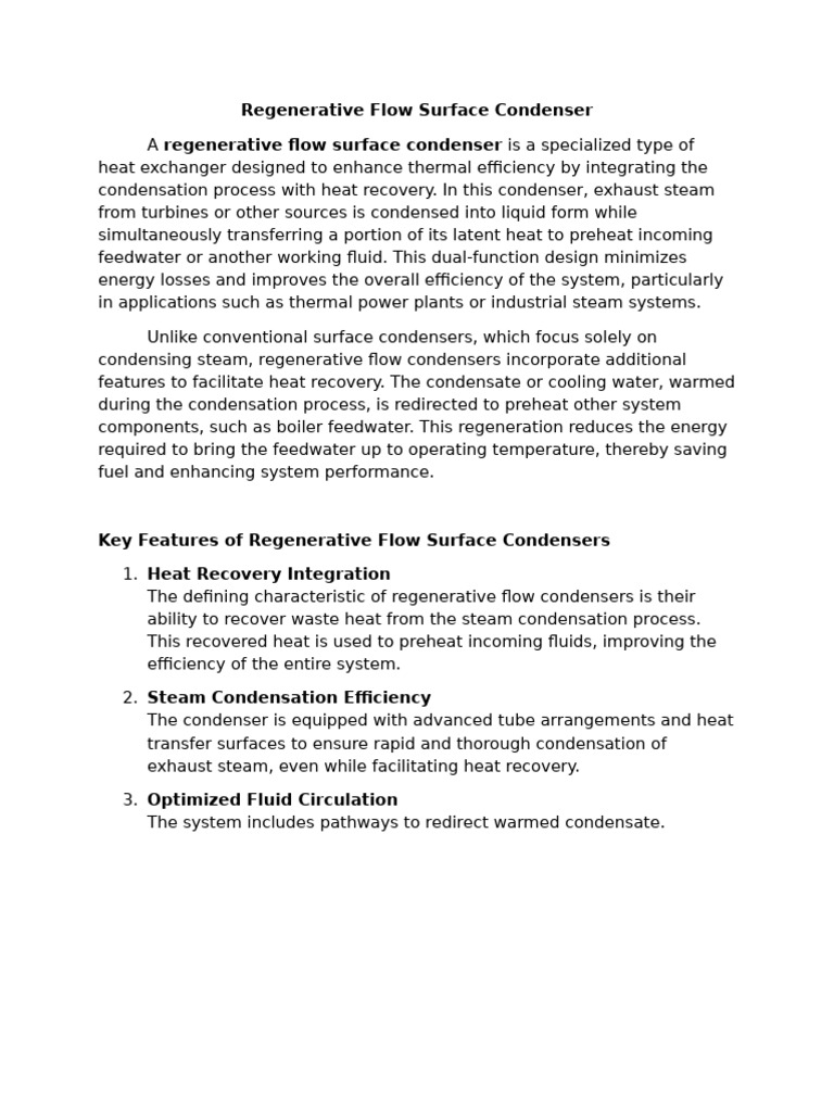 Regenerative Flow Surface Condenser | PDF