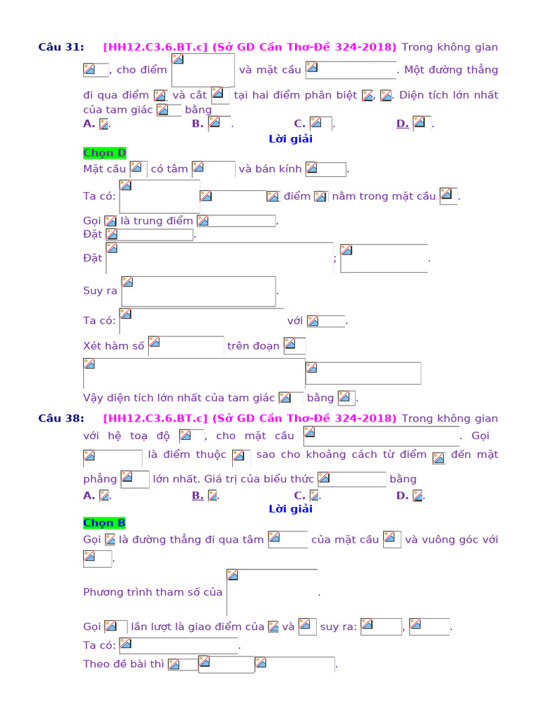 TOÁN TỔNG HỢP VỀ PP TỌA ĐỘ KHÔNG GIAN - BT - Muc Do 3 | PDF