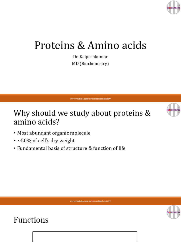 Protein & AA Chemistry - Full | PDF | Protein Structure | Amino Acid