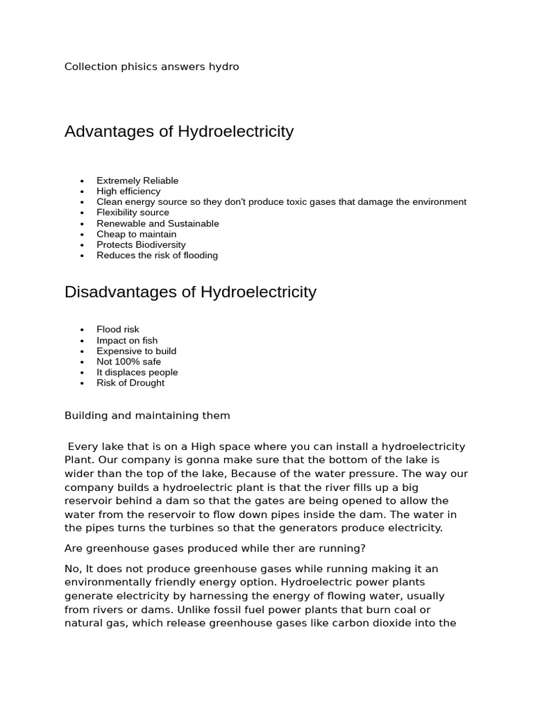 Collection Phisics Answers Hydro | PDF
