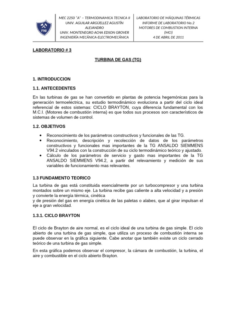 LAb 3 Mec 2250 Copyyy | PDF | Motor a reacción | Turbina