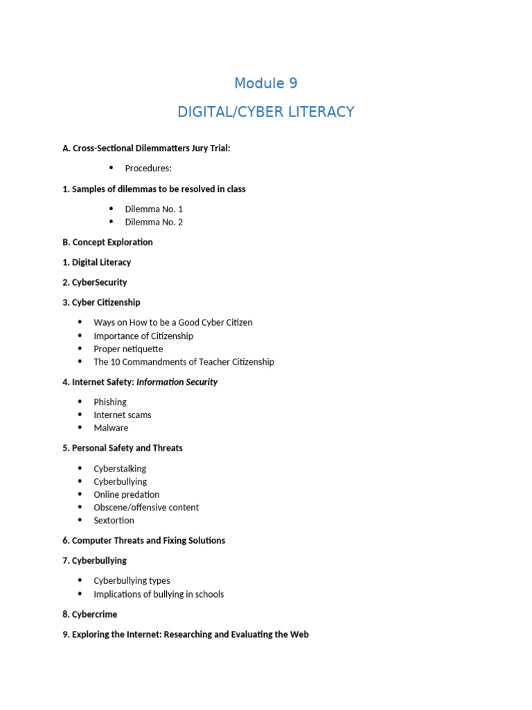 Module 9 Topics | PDF