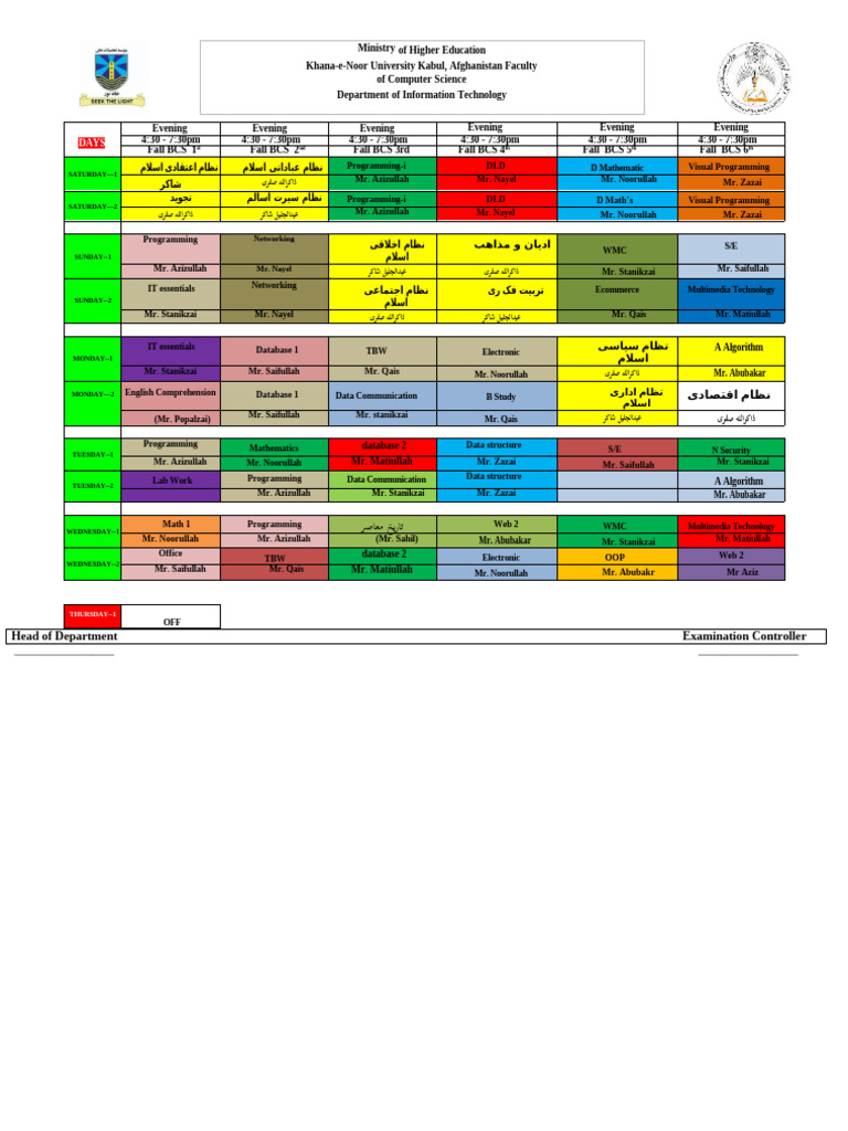 Fall BCS Class Schedule Overview | PDF | Data Management | Data