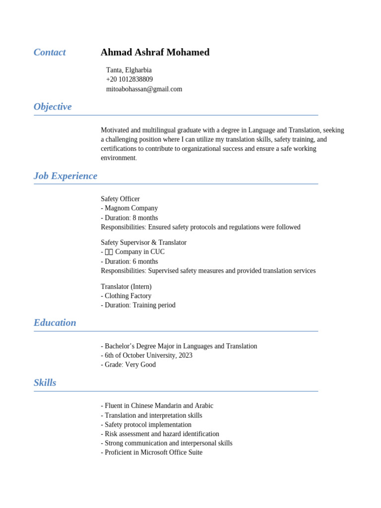 Editable CV Template | PDF