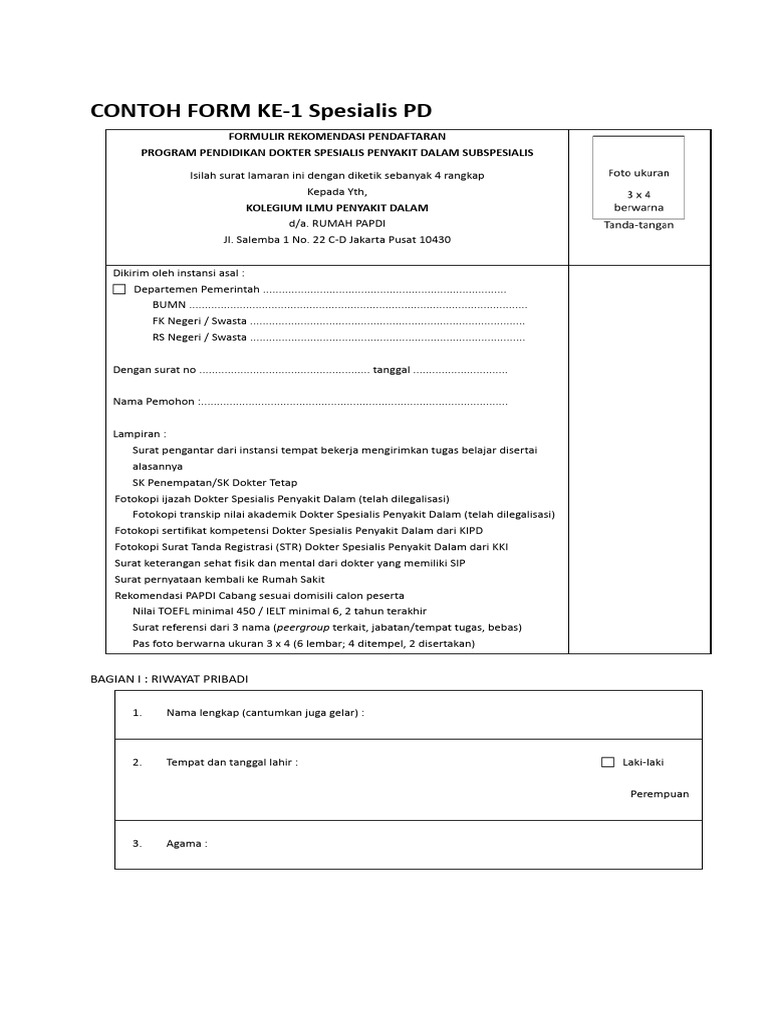 Cont. Formulir Penyakit Dalam | PDF