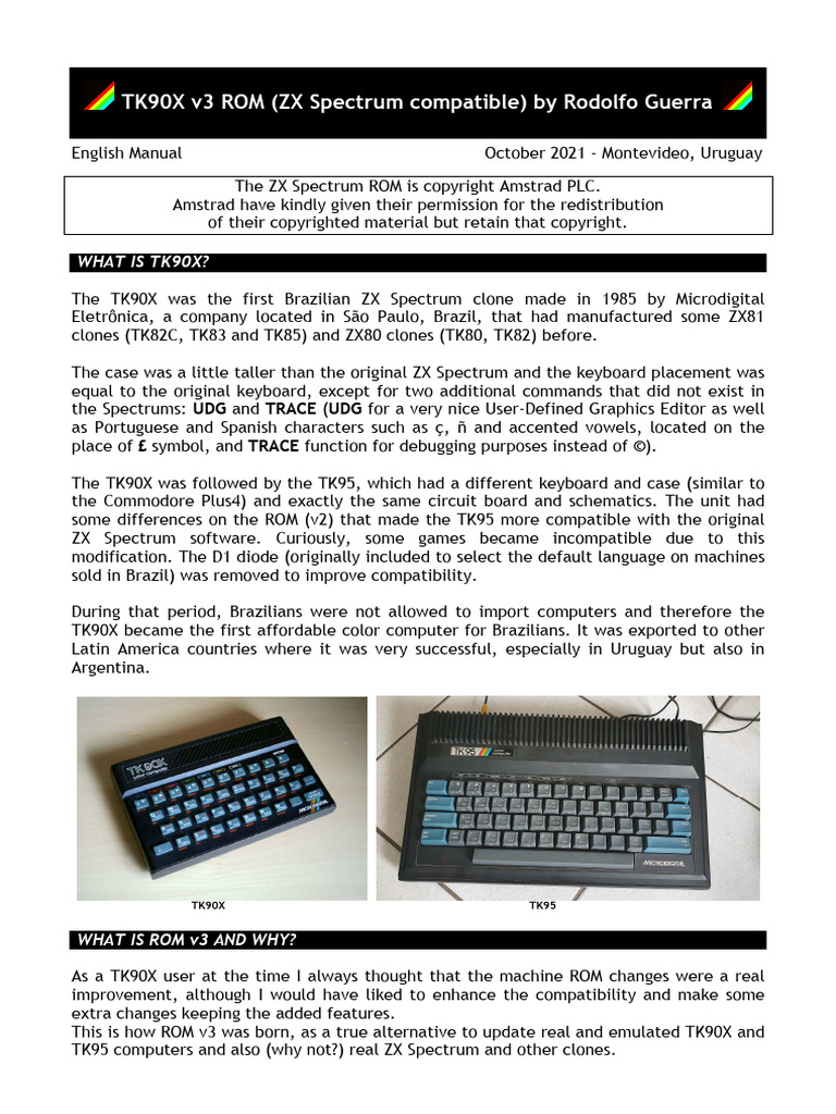 TK90X v3 ROM (ENGLISH) | PDF | Microcomputers | Office Equipment