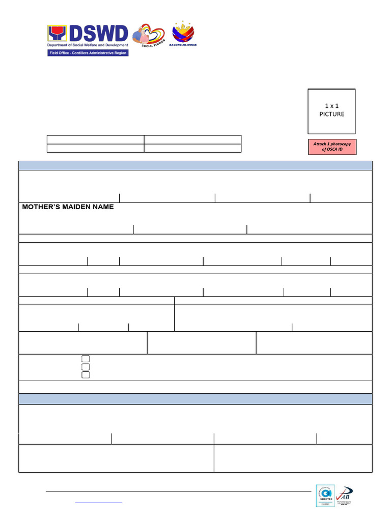 NEW SOCPEN VALIDATION FORM (2024) - For DSWD Use | PDF | Government