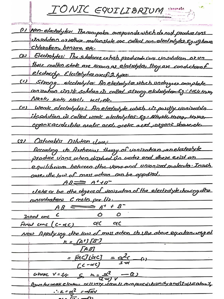 Ionic Equilibrium | PDF