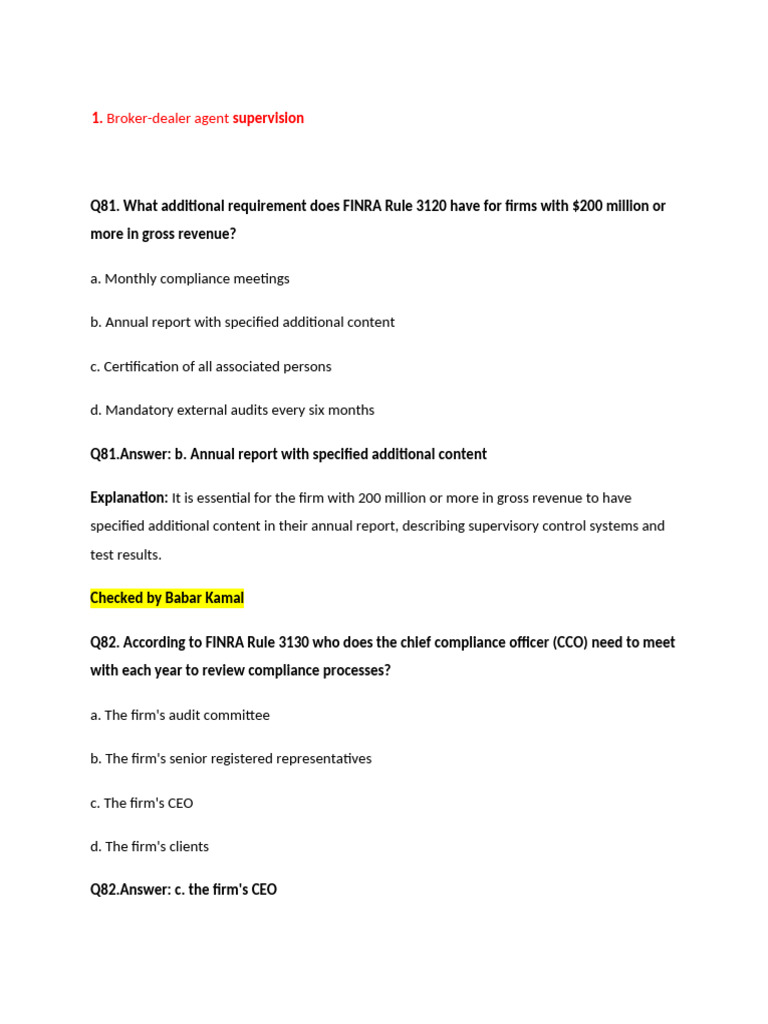 FINRA Rules for Broker-Dealer Compliance | PDF | Securities (Finance ...