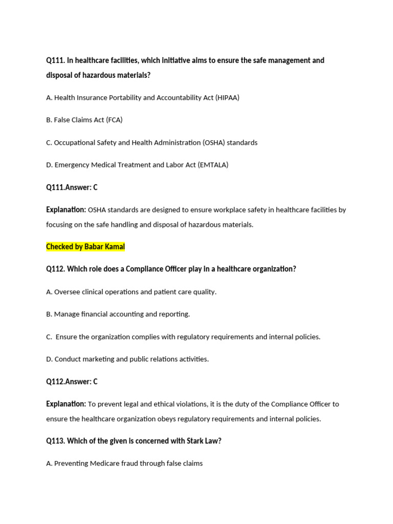 NURSE EXECUTIVE EXAM Pts 2 Q111-120 Babar | PDF | Health Care | Health Insurance Portability And ...