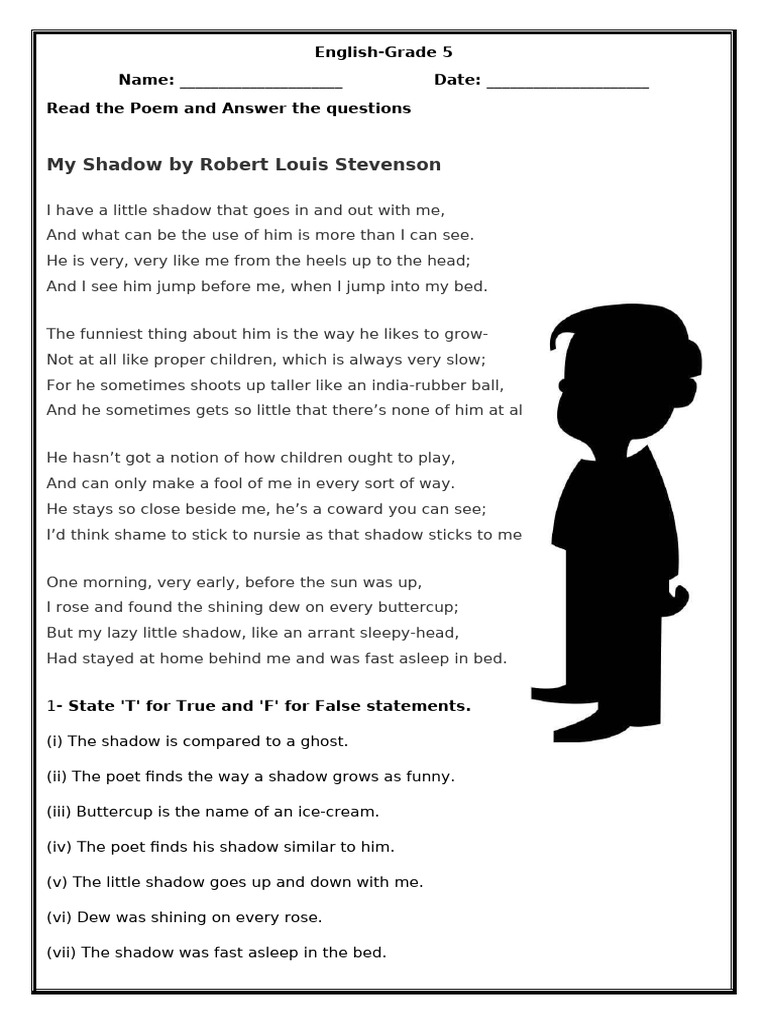 My Shadow Poem | PDF