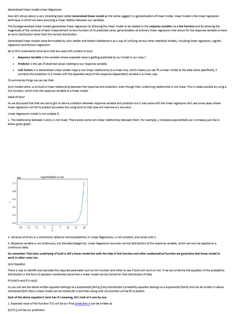 Generalised Linear Model Pdf Linear Regression Regression Analysis