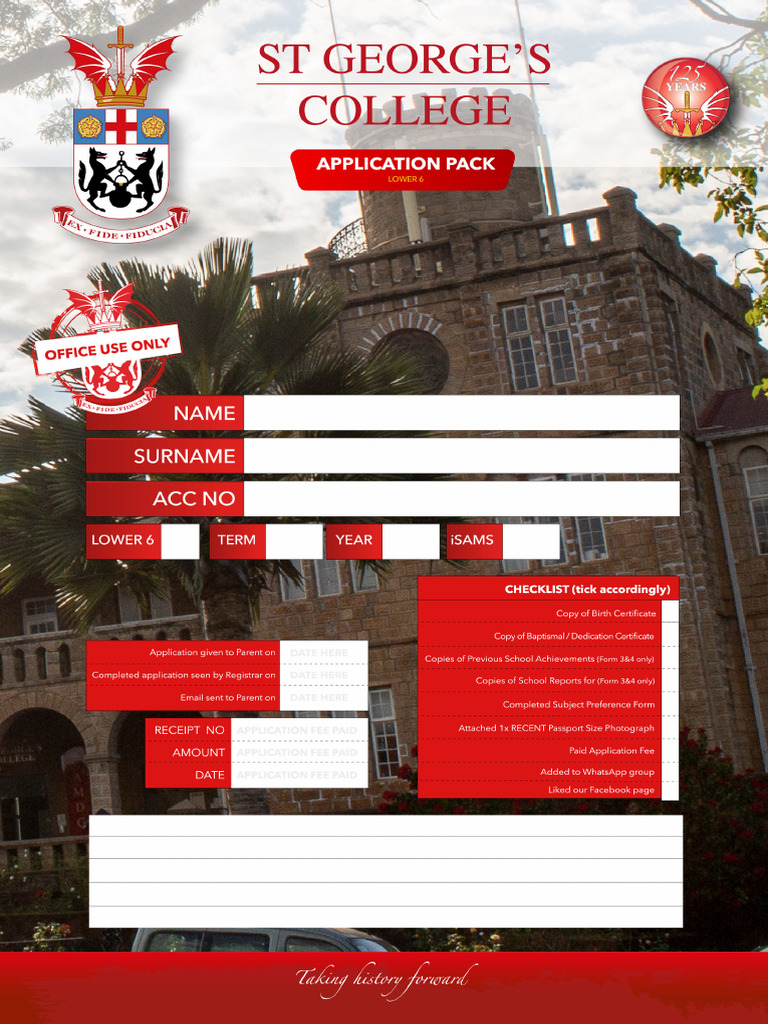 SGC Lower 6 APPLICATION FORM | PDF
