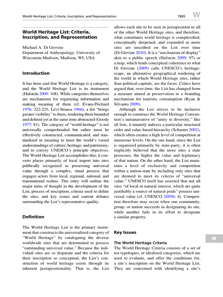 World Heritage List Criteria Inscription | PDF | World Heritage Site ...