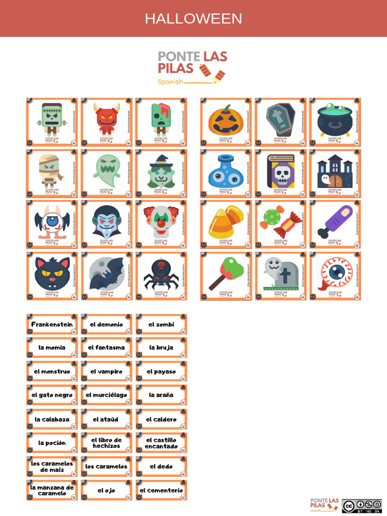 Vocabulario de Halloween en Español | PDF | Víspera de Todos los Santos