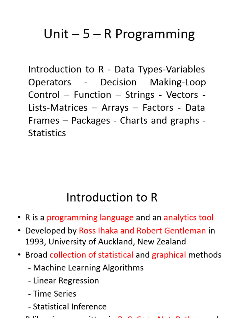 1 R Basicspptx Pdf Control Flow Computer Programming 