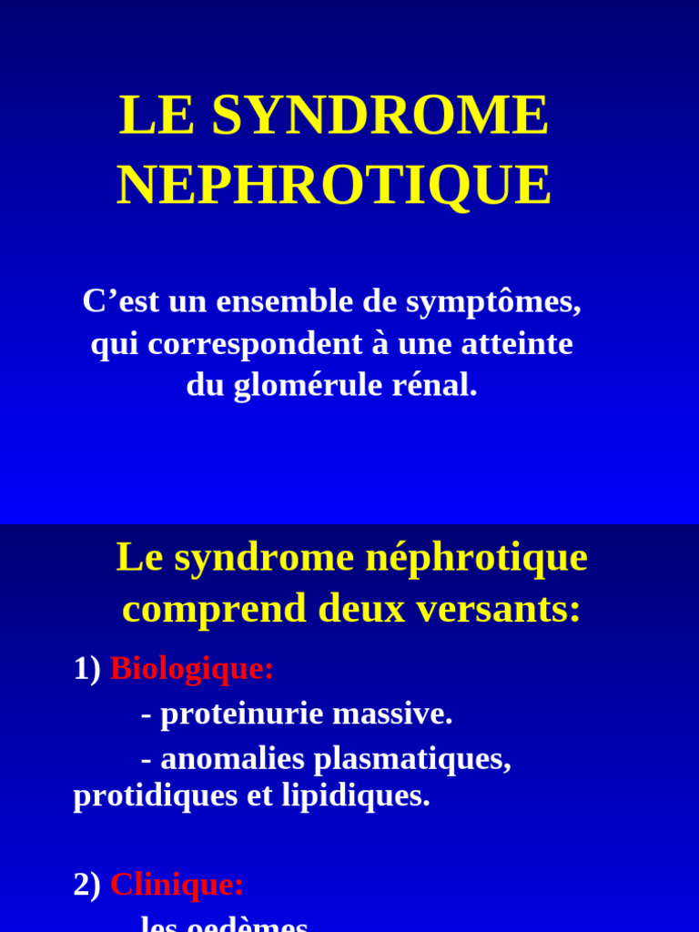Syndrome Neph Rot i Que | PDF | Médecine clinique | Causes de décès