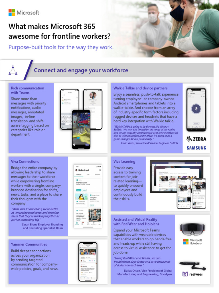 One-Pager of M365 For Frontline Solution Overview | PDF | Microsoft ...