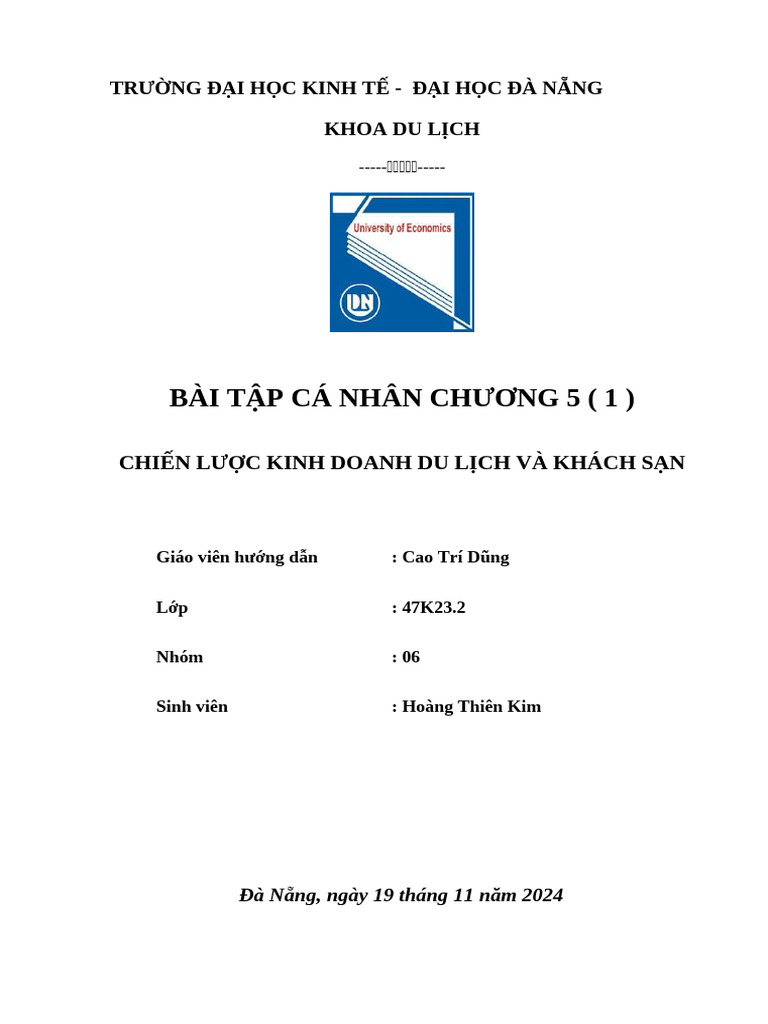 BTCN Chương 5 (1) - Hoàng Thiên Kim - 47k23.2 | PDF