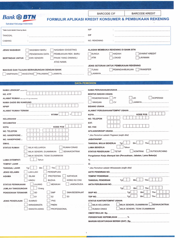 formulir BTN 1 (1) | PDF