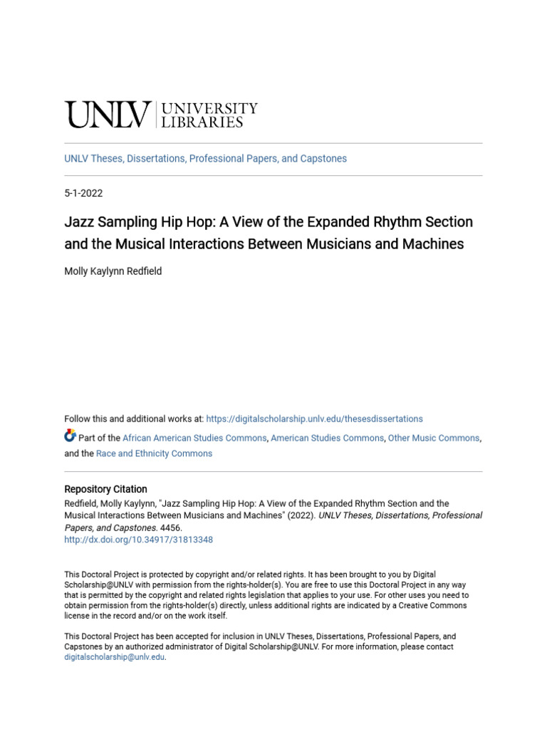 Jazz Sampling Hip Hop - A View of The Expanded Rhythm Section and | PDF ...