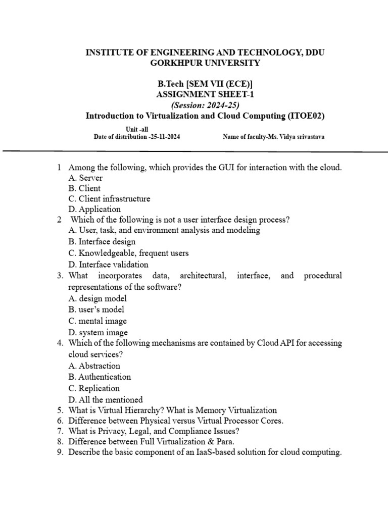 Assignment Intro To Virtualization and CC | PDF