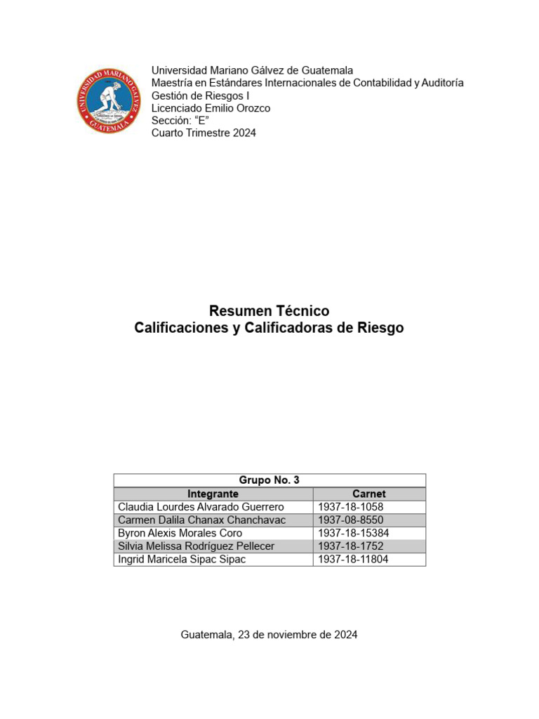 Calificaciones de Riesgo y Agencias | PDF | Calificación crediticia ...