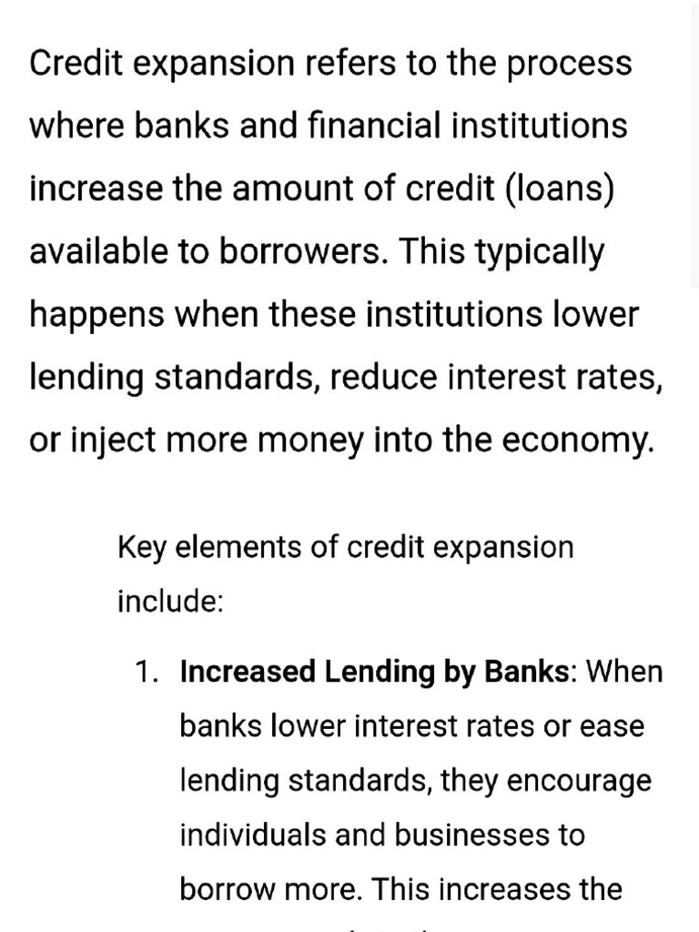 Credit Expansion | PDF