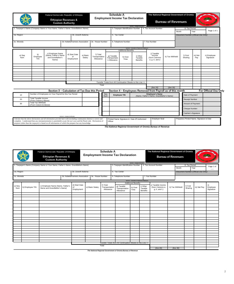 Employment Income Tax Declaration Form | PDF | Payroll Tax | Irs Tax Forms