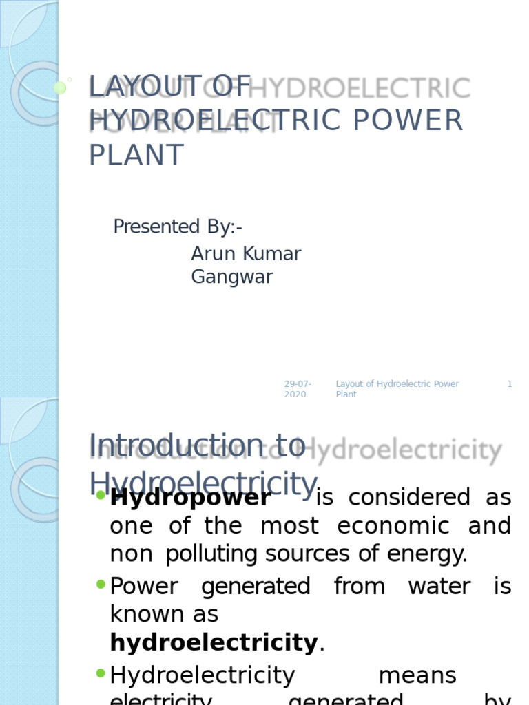 Layout of Hydroelectric Power Plant | PDF | Dam | Hydroelectricity