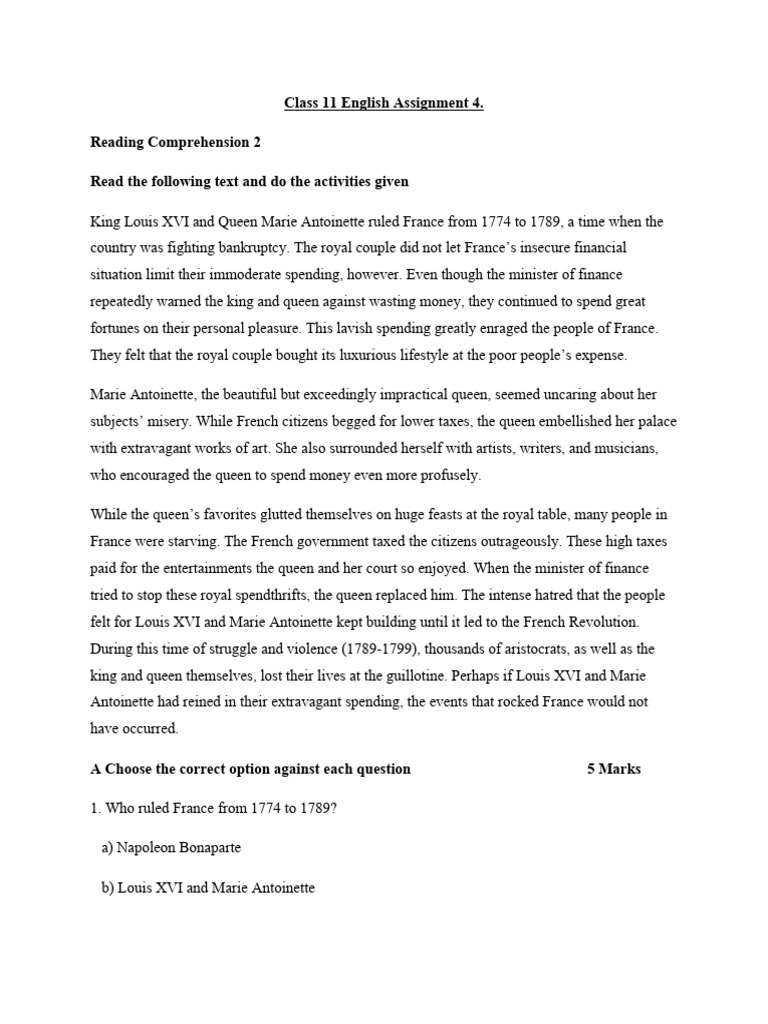 Class11EnglishAssignment4ReadingComprehension Df531856 8565 4e83 A9f4 ...