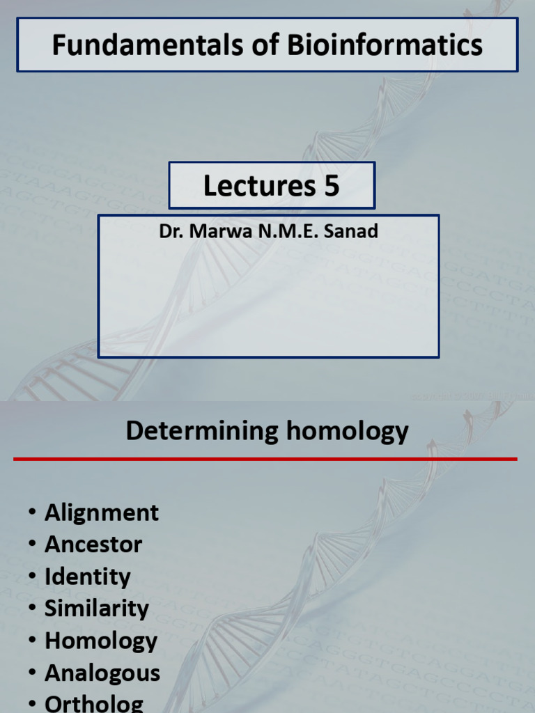 Fundamentals of bioinformatics_L5 | PDF | Sequence Alignment | Nucleic Acid Sequence