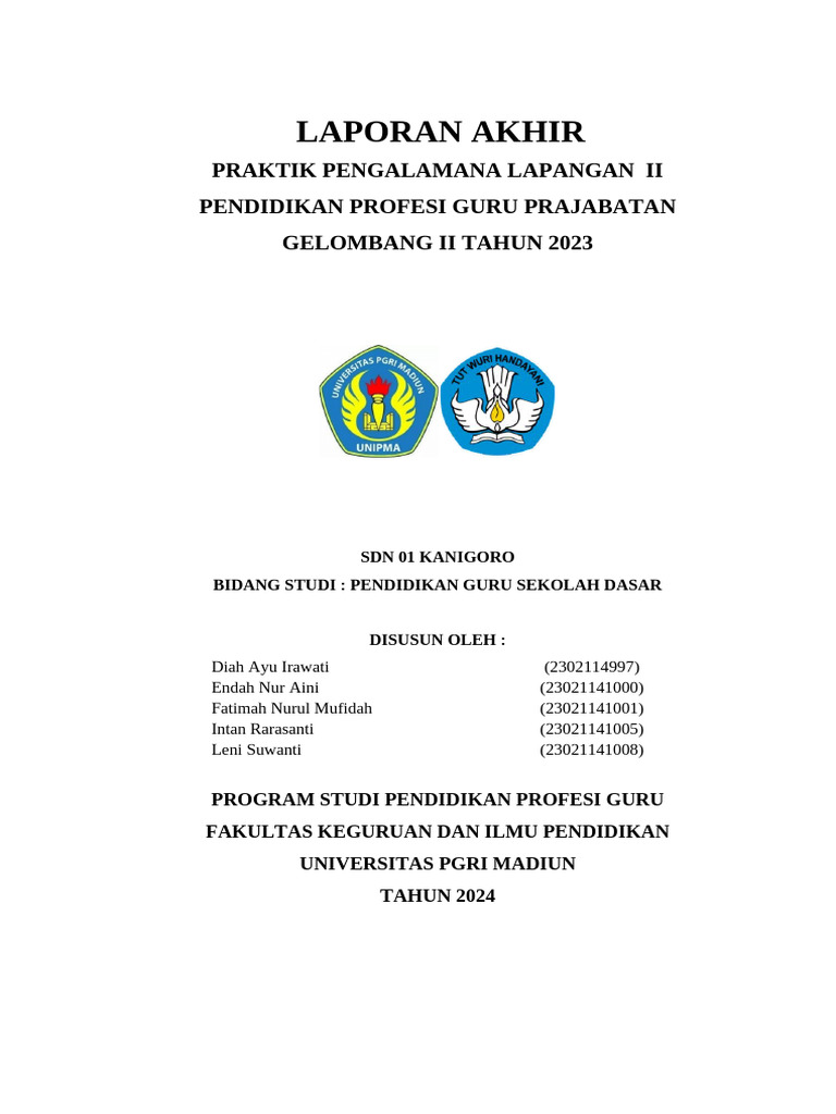 Laporan PPL Guru SD Prajabatan | PDF