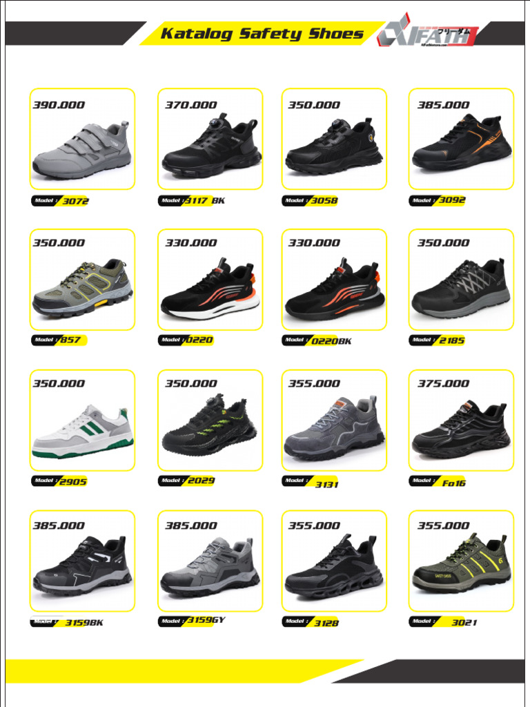 Safety Shoes Catalog with Models and Prices | PDF