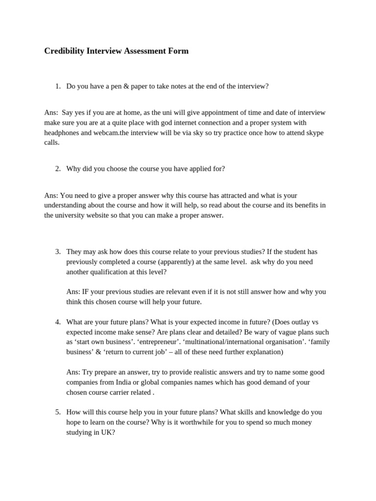 Credibility Interview | PDF | Knowledge