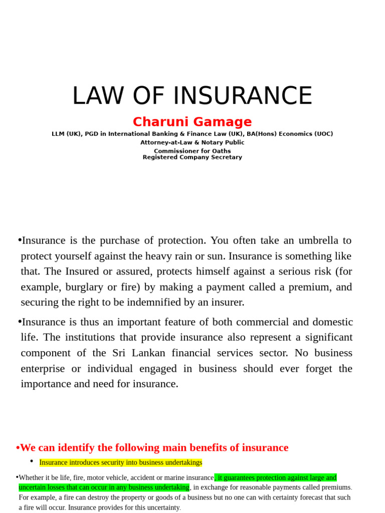 9. LAW OF INSURANCE | PDF | Insurance | Indemnity