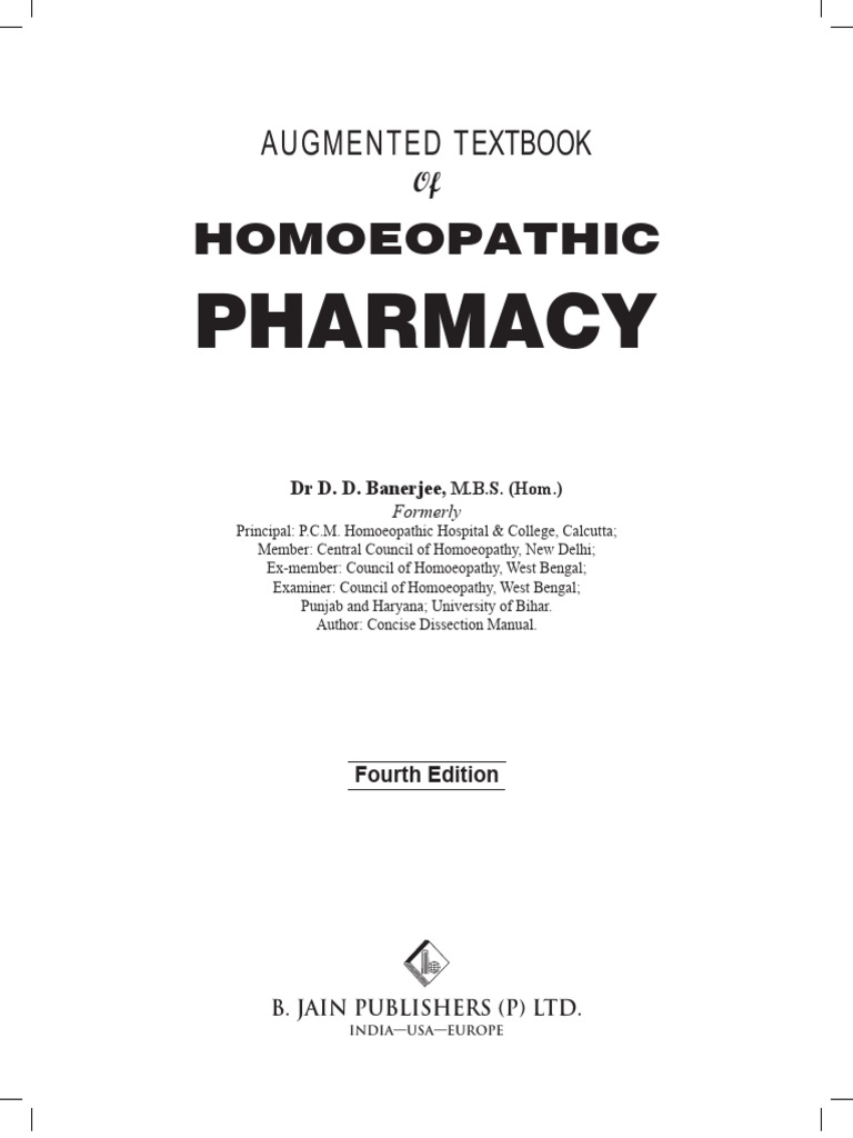 Pharmacy: Homoeopathic | PDF | Homeopathy | Pharmacology