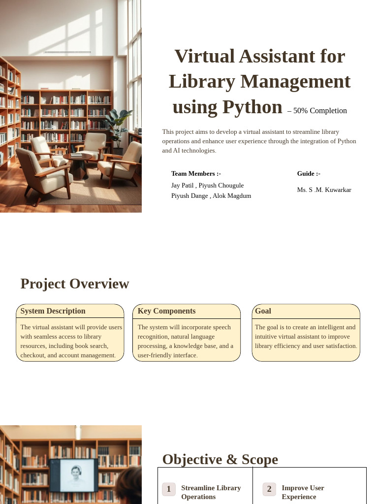 Virtual Assistant For Library Management | PDF | Databases | Usability