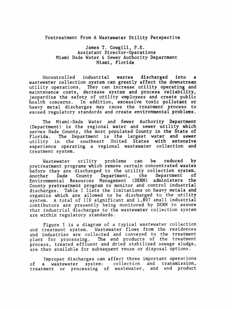 Wastewater Treatment Pdf Sewage Treatment Effluent