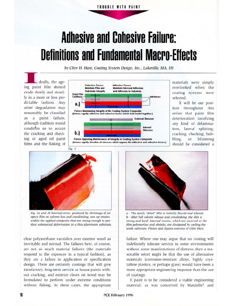 Trouble With Paint Adhesive and Cohesive Failure Definitions and ...