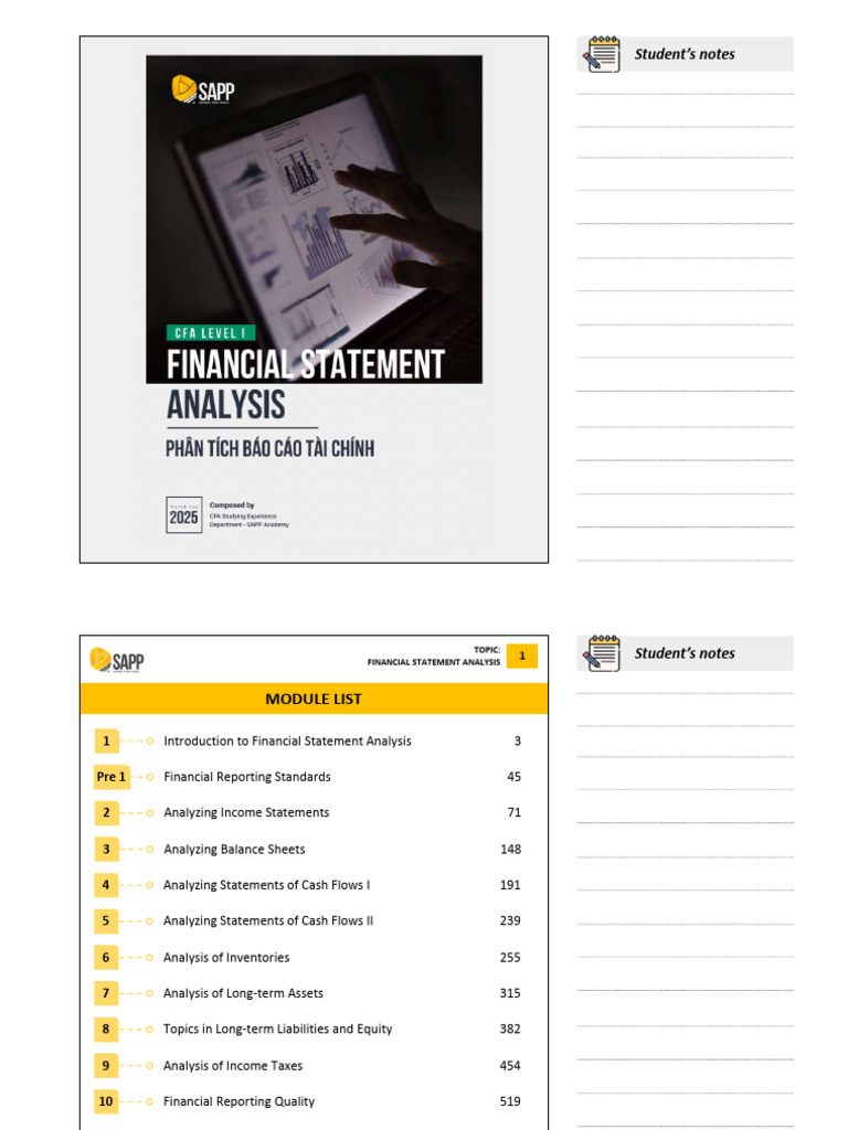 Sapp Cfa1 Fsa Slide Note 25ver2 2210 | PDF | Financial Statement ...