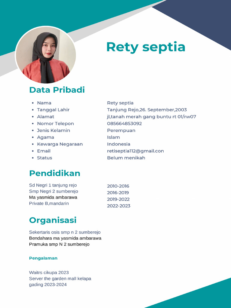 CV Rety Siptia | PDF