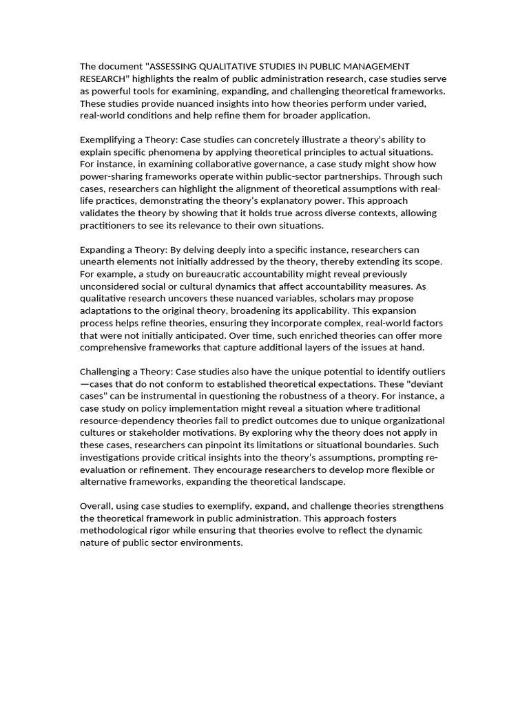 Quantitative and Qualitative Research Methods in Public Administration Midterm | PDF | Theory ...