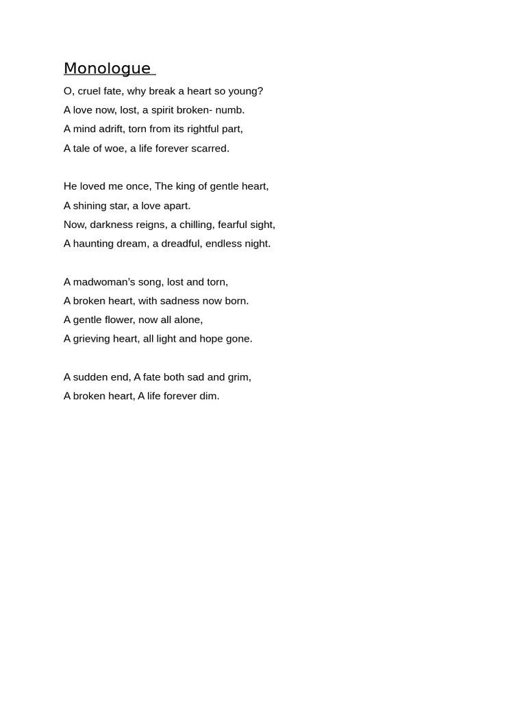 Monologue Draft | PDF