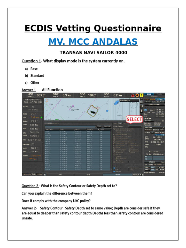 ECDIS Vetting Questionnaire | PDF | Computing