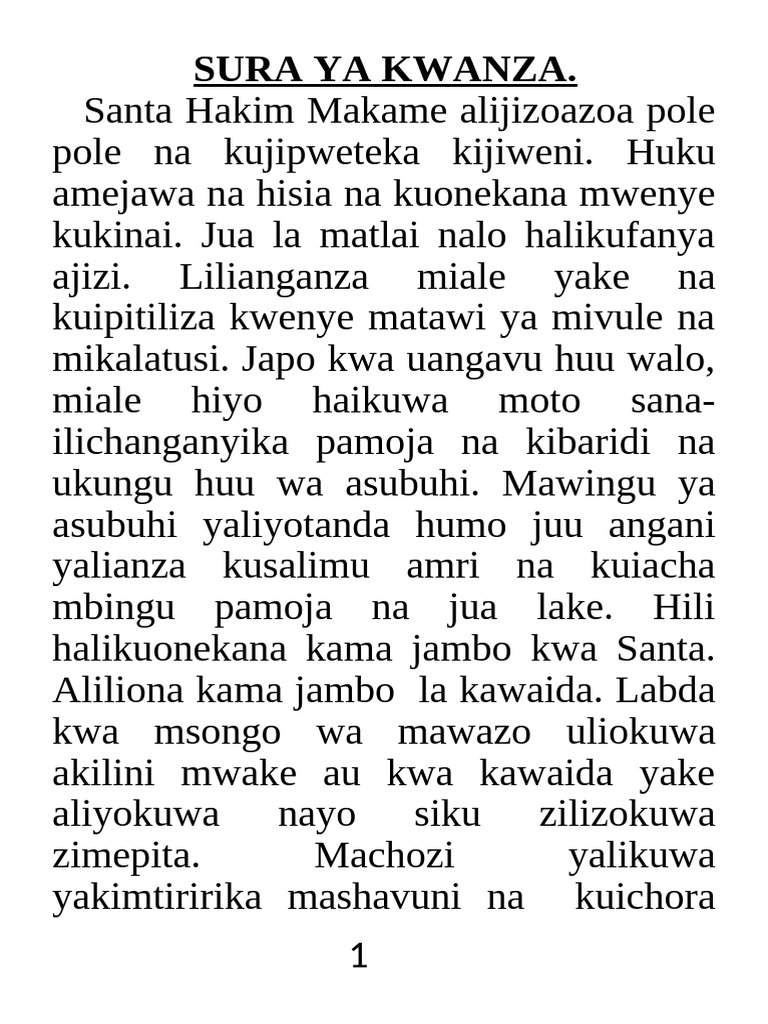 Ruya Ya Santa........................................ Wali Wa Masika | PDF