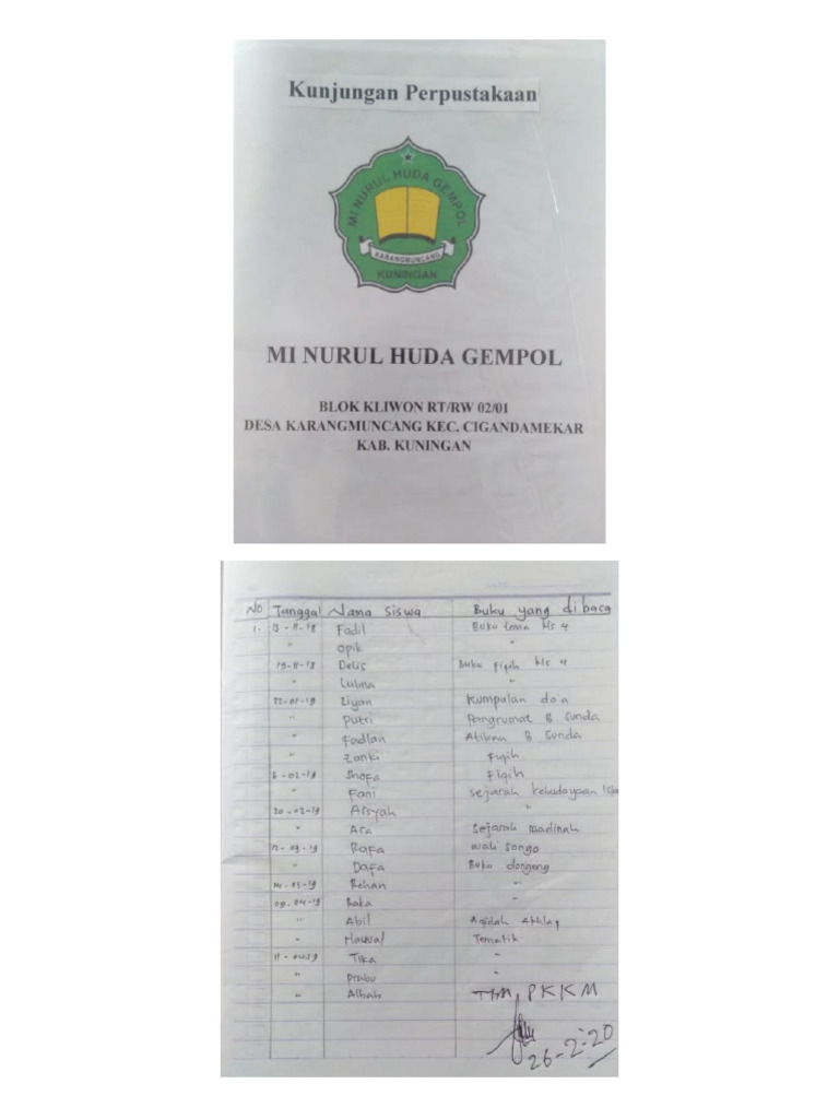 Buku Kunjungan Perpus | PDF