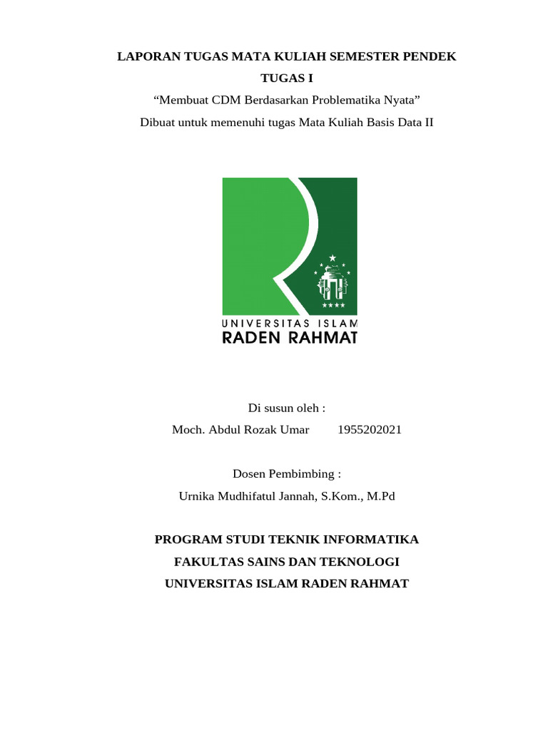Pemodelan Data Laboratorium Komputer | PDF