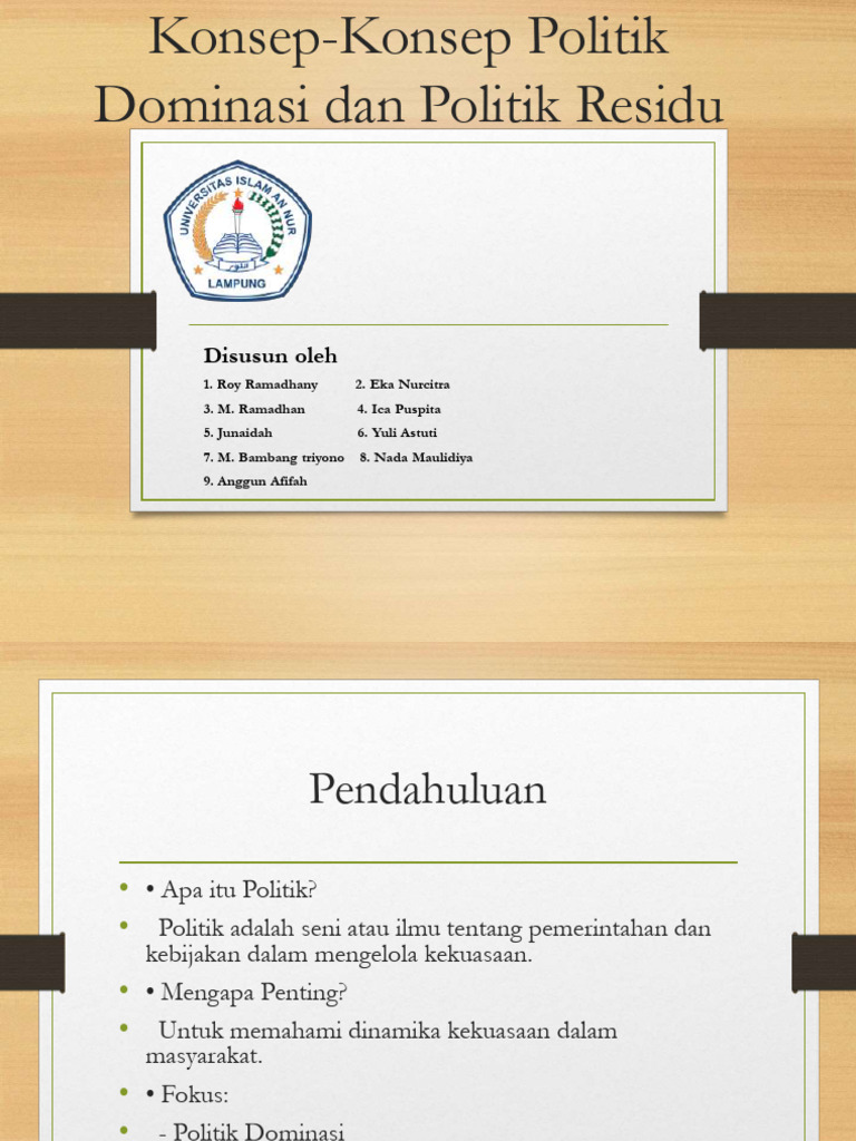 Konsep - Politik - Dominasi - Dan - Ridensi - Kelompok 1 | PDF